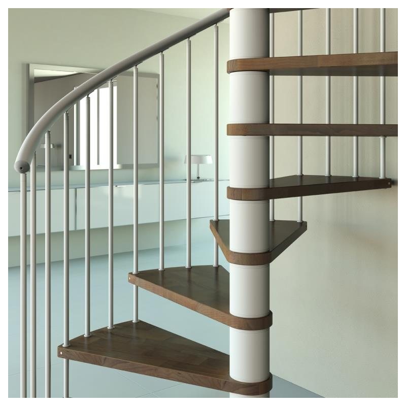 Helic escalier colimaçon design rond et marches bois