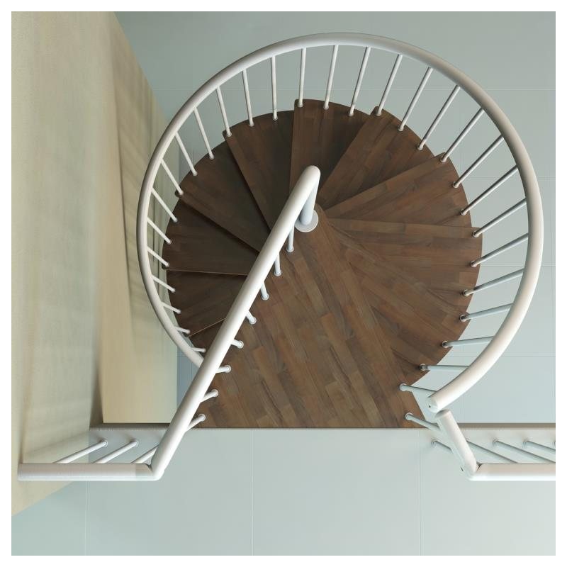 Helic escalier colimaçon design rond et marches bois